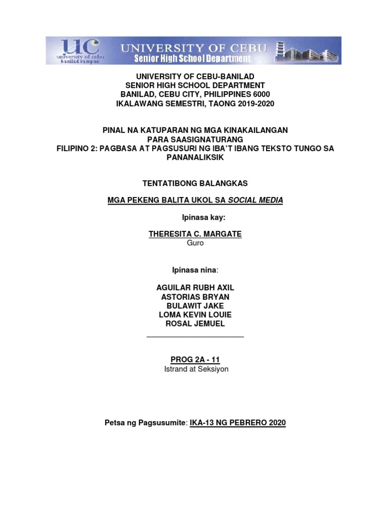 Reference Nalay Kulang Filipino Research Group 1 | PDF