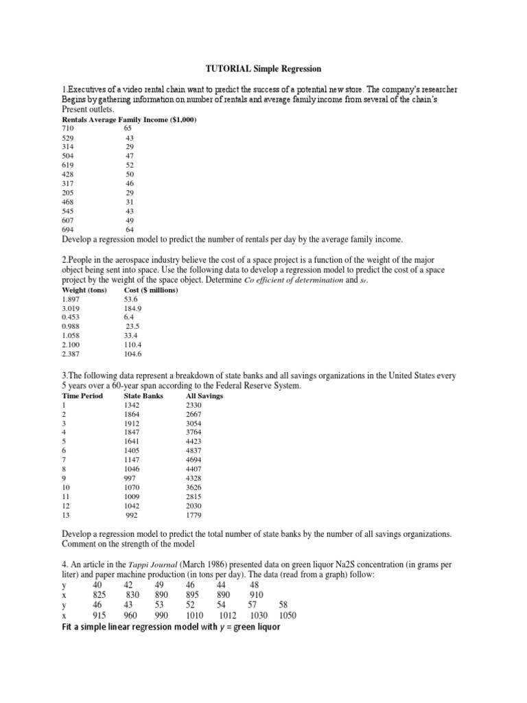 Tutorial Regression | PDF | Least Squares | Regression Analysis