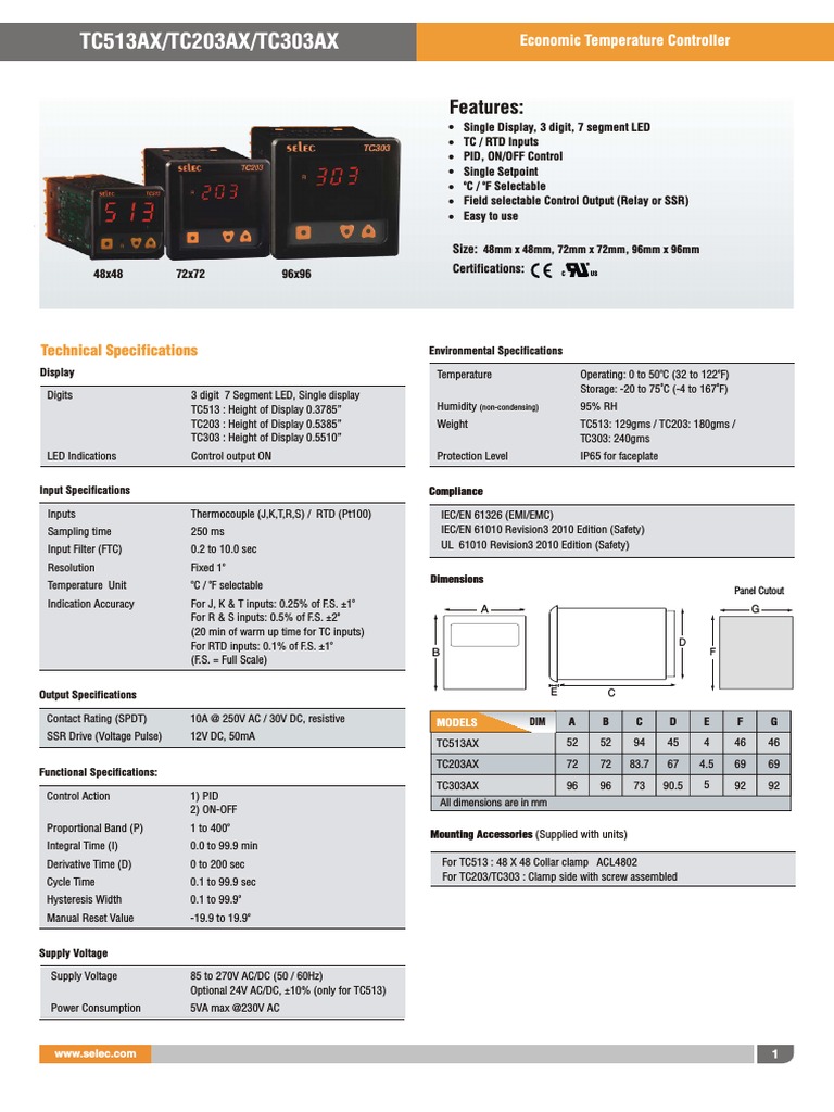 TC513 TC203 TC303 | PDF | Relay | Sensor