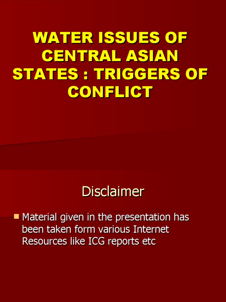 Central Asia Water Conflict Issues | PDF | Central Asia | Water
