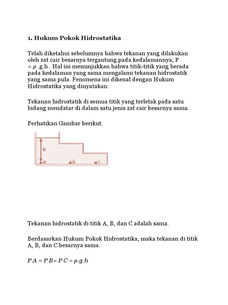 Hukum Dasar Fluida Statis | PDF