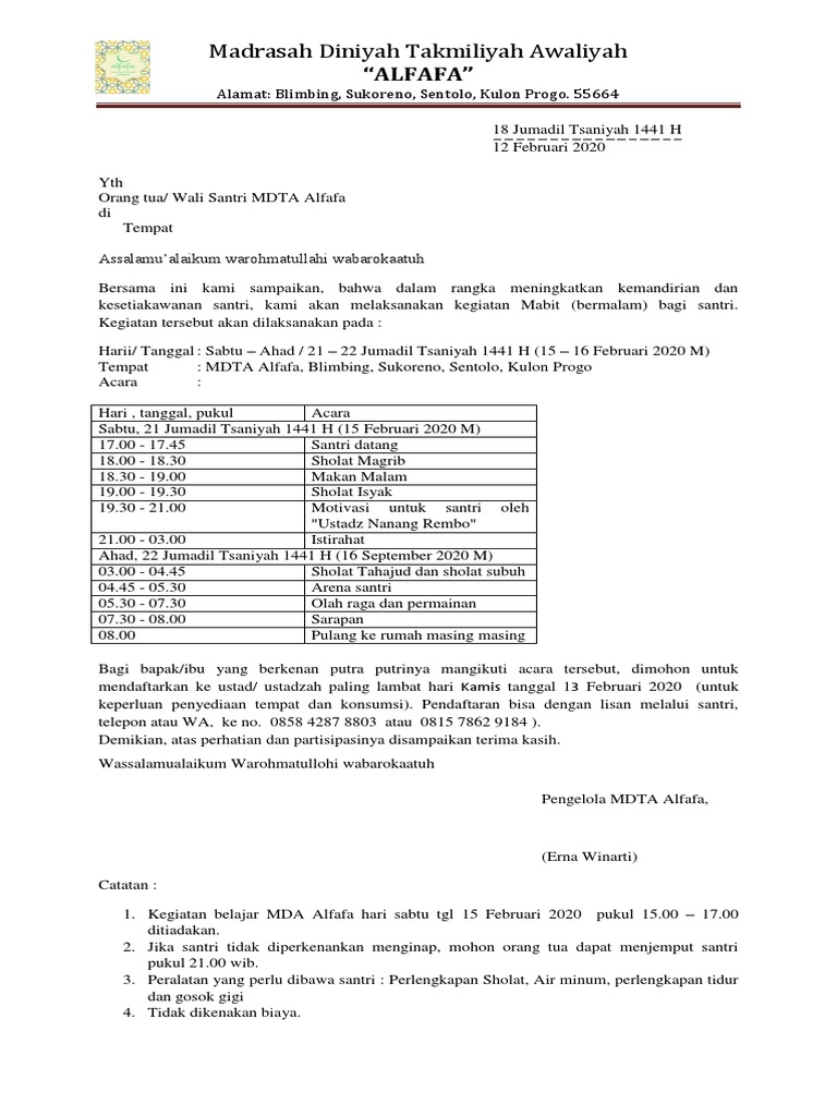 Undangan Mabit 2020 | PDF