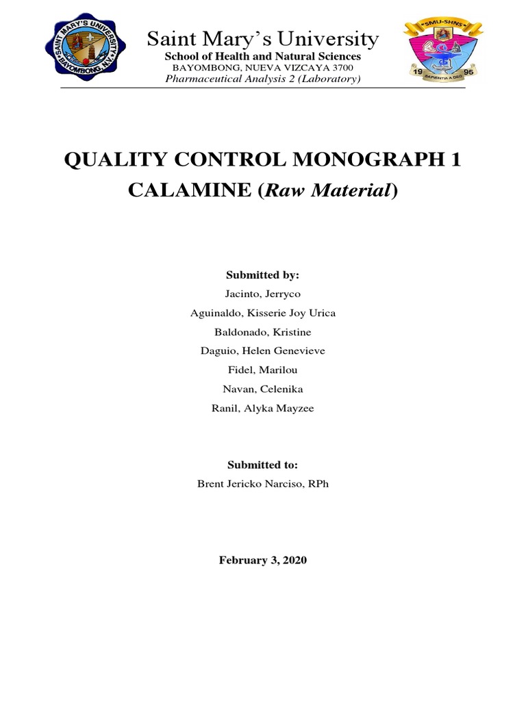 Quality Control Monograph 1 | PDF | Solubility | Acid
