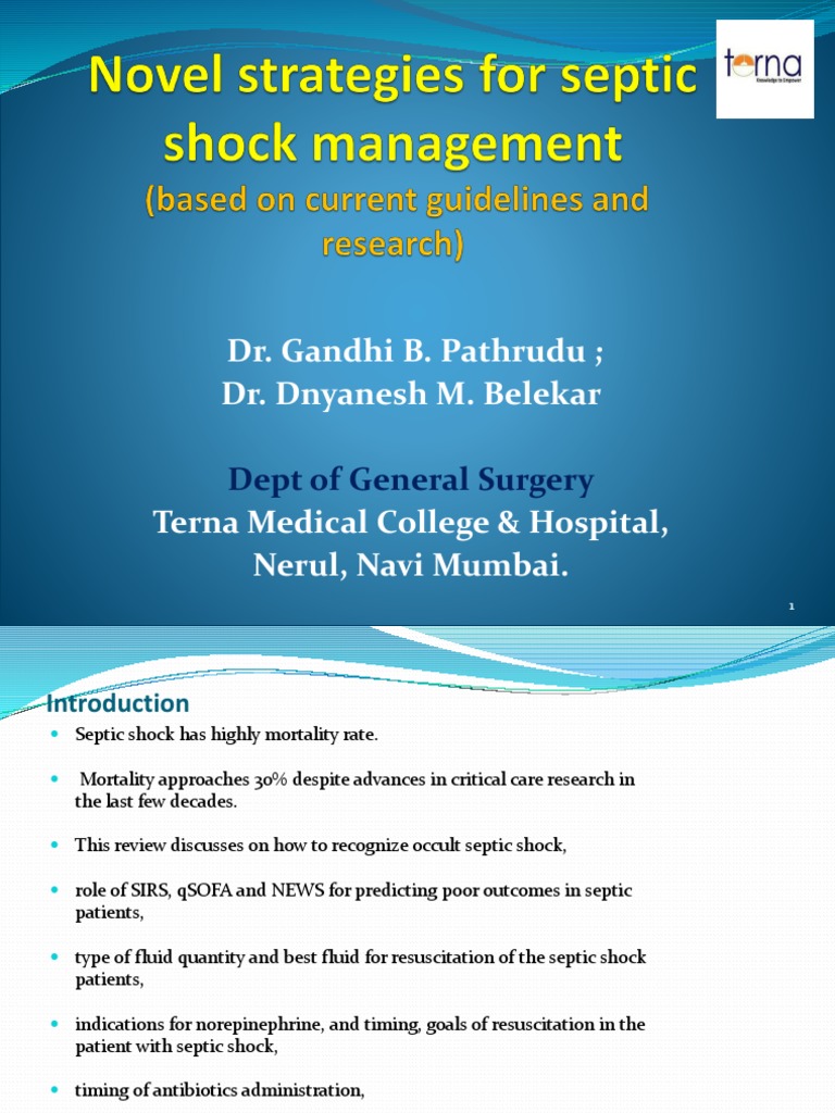 Septic Shock Management Guidelines | PDF | Sepsis | Shock (Circulatory)