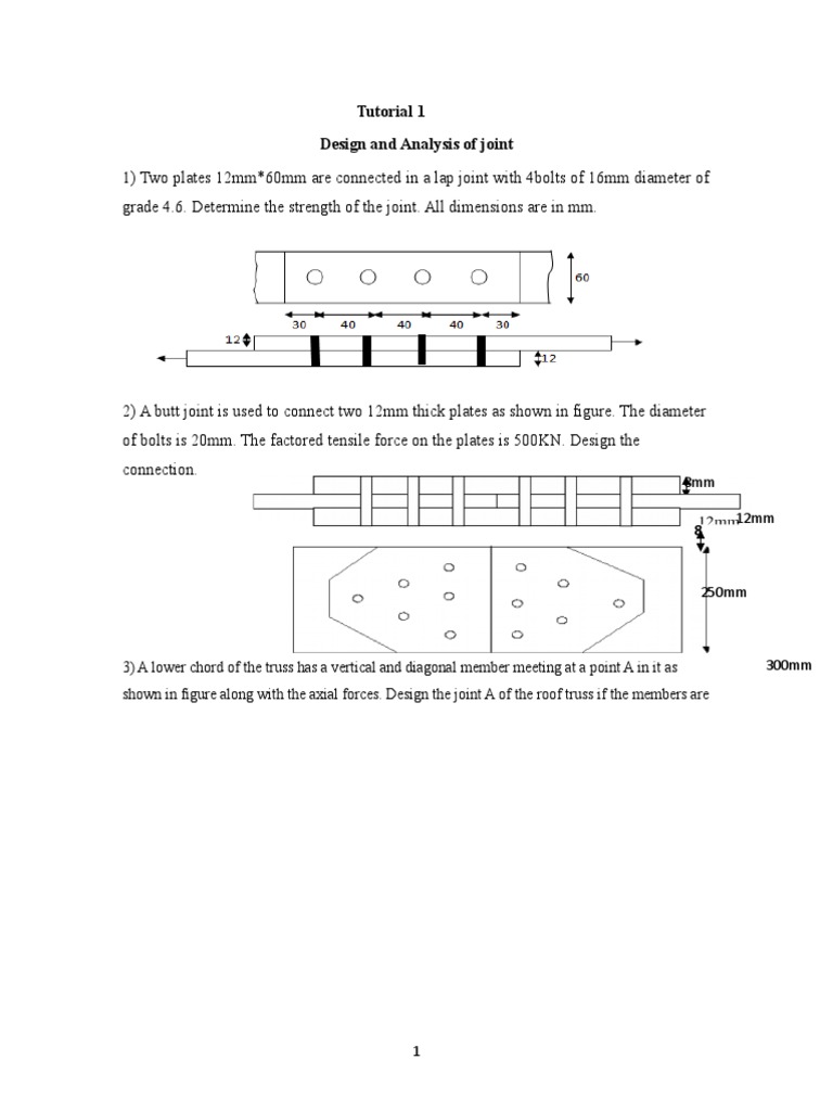 T1 Analysis & Design of Joint | PDF | Truss | Economic Sectors