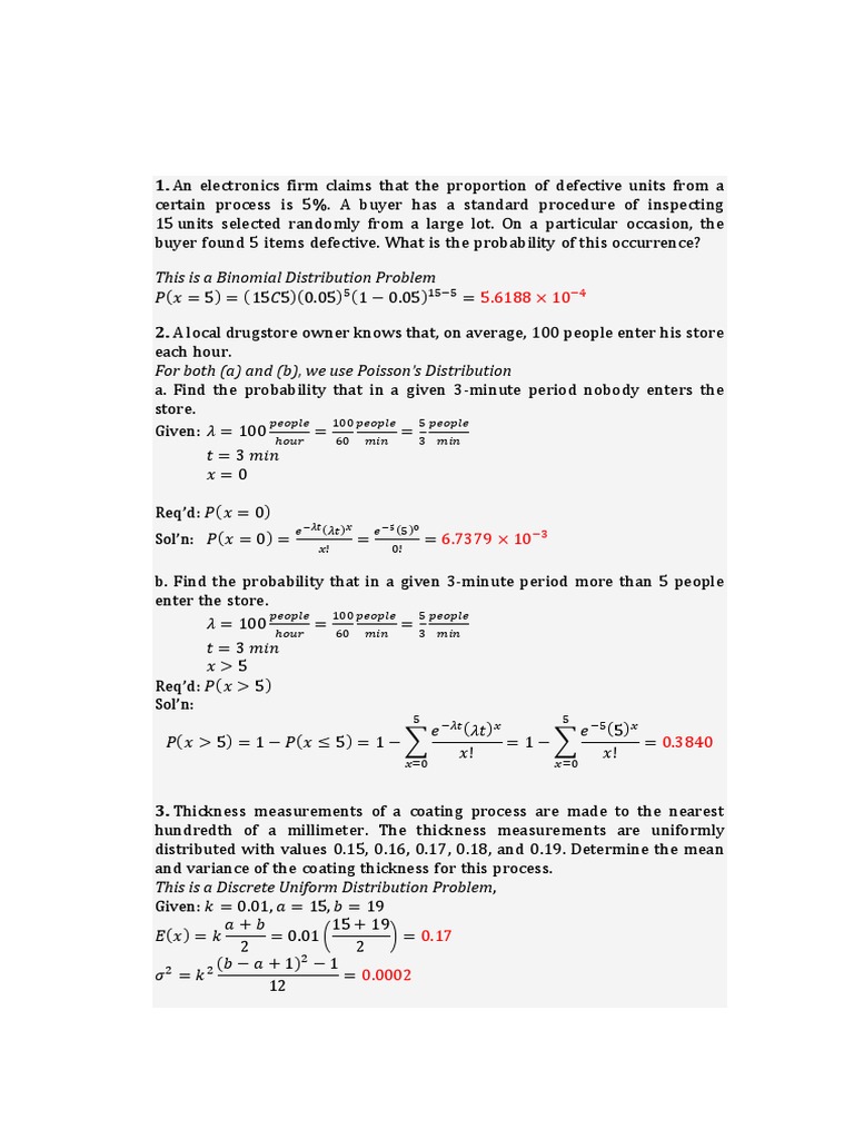 Practice Task DPD - Answers | PDF | Probability Distribution ...