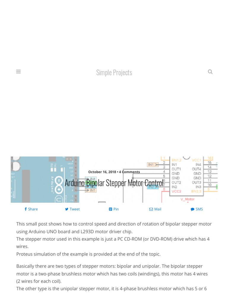 Arduino Bipolar Stepper Motor Control - Imple Projects | PDF | Electric ...