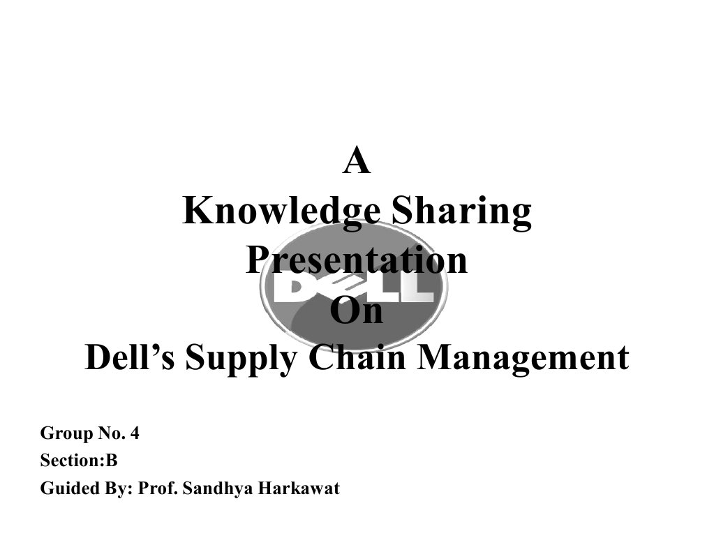 Dell's Supply Chain Management | PDF | Dell | Hewlett Packard