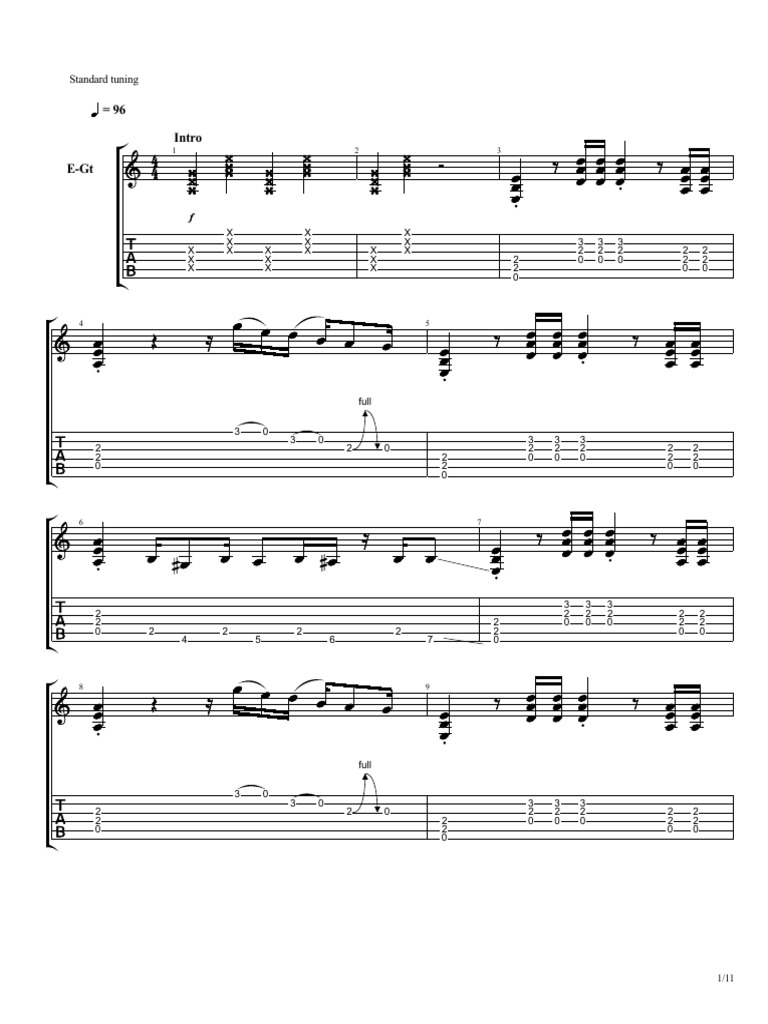 ACDC - Back in Black (Ver 4 by GuitarManiac09) | PDF | Musical ...