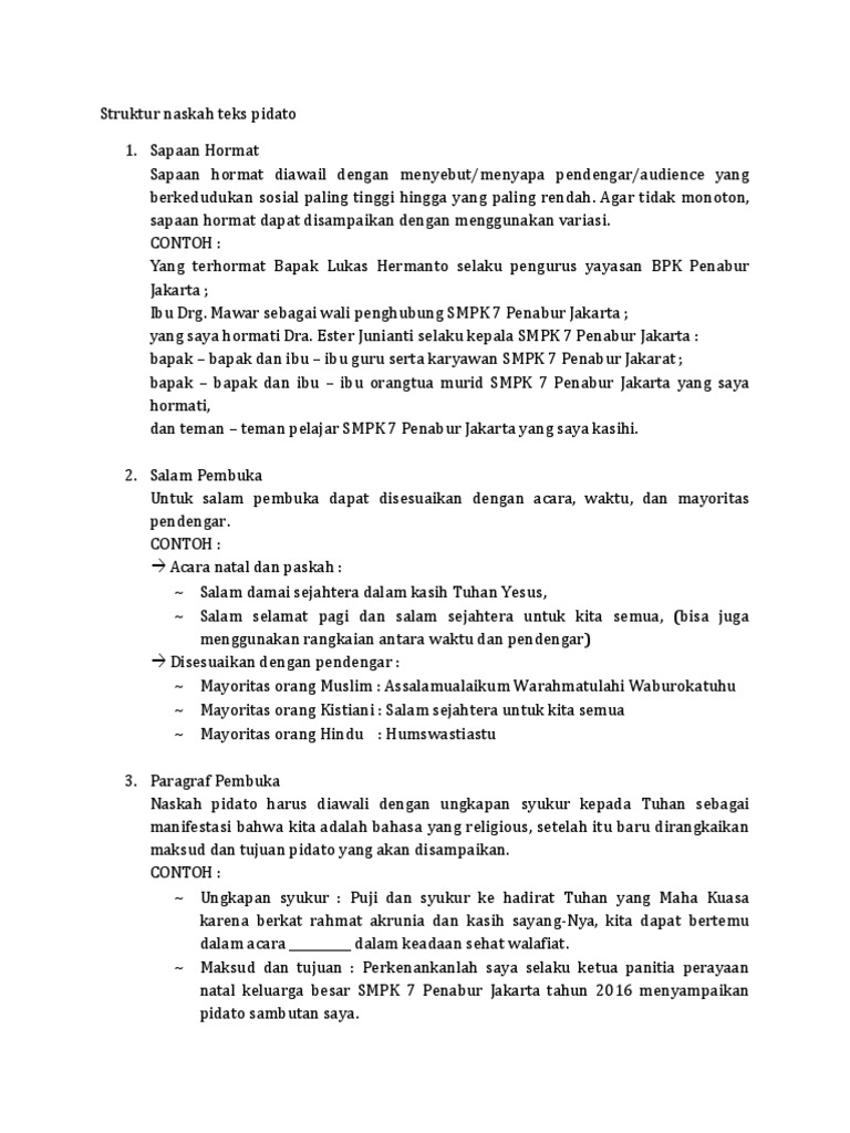 Struktur Naskah Teks Pidato | PDF