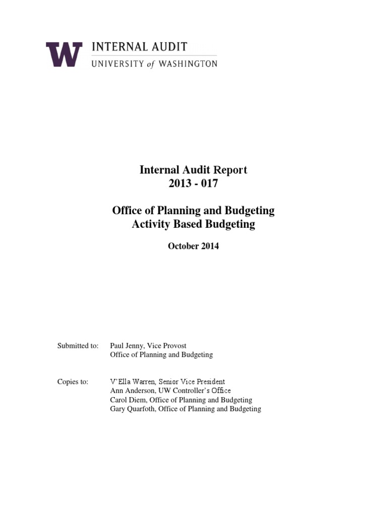 2013-017 OPB - Activity Based Budgeting PDF | PDF | Internal Control ...