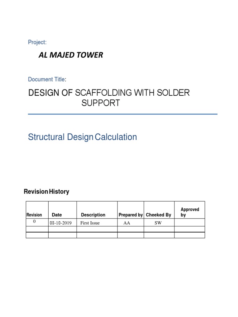 DESIGN CALCULATION for scaffolding platform