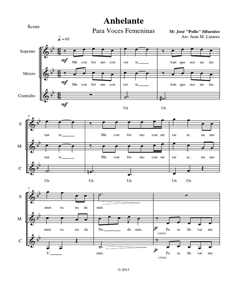 Anhelante PDF | PDF | Canto | Música vocal