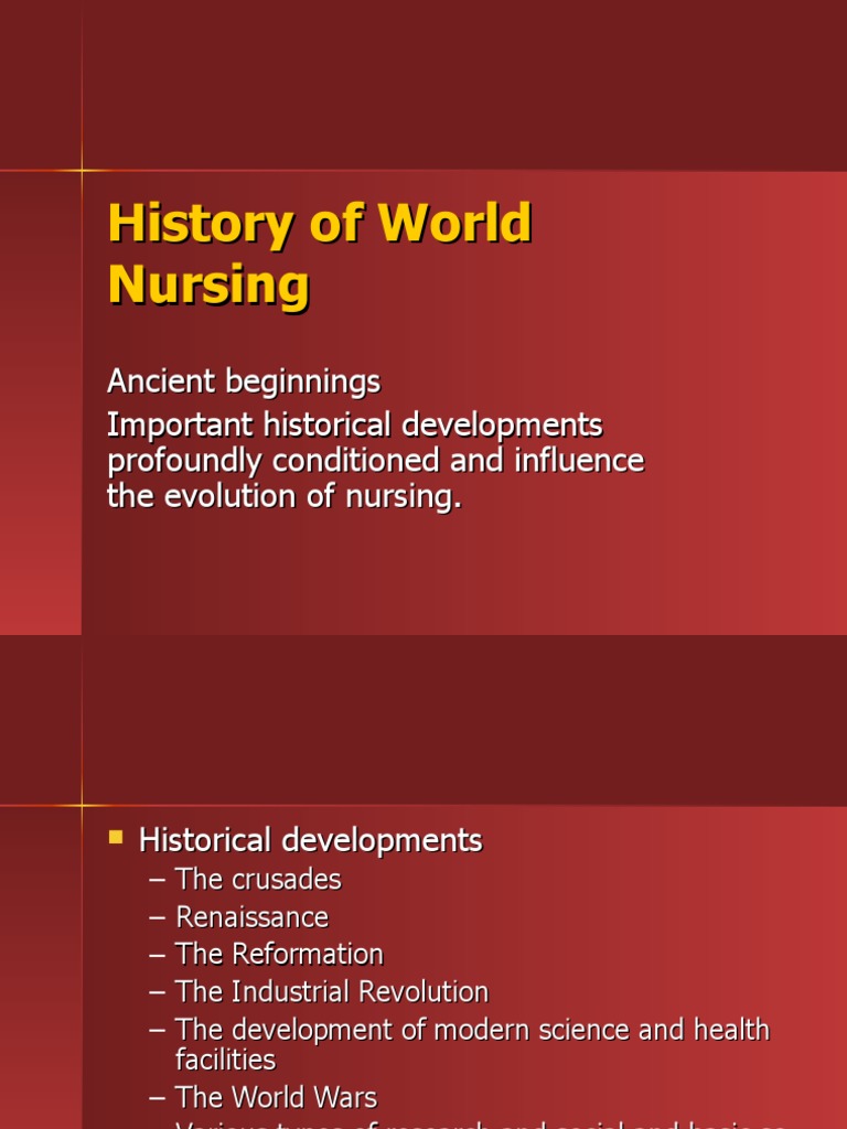 Evolution of Nursing Through History | PDF | Nursing | Florence Nightingale