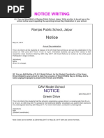 Notice Writing Examples for Students | PDF