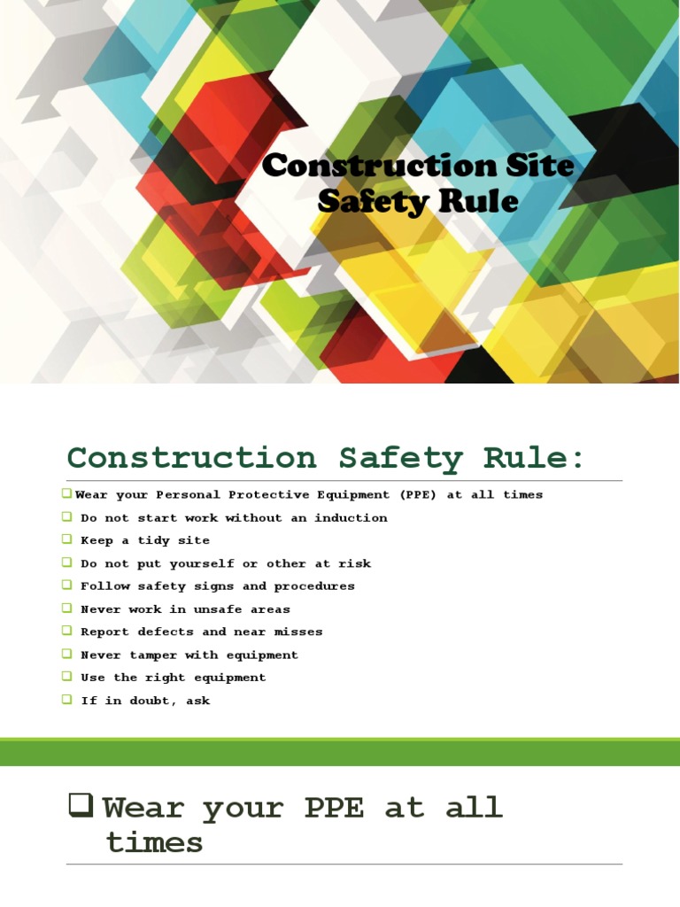 Construction Safety Rules | PDF | Safety | Personal Protective Equipment