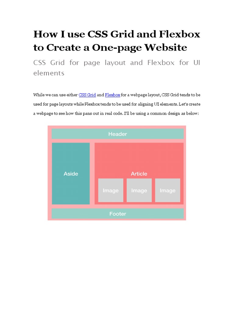 How I Use Css Grid And Flexbox To Create A One Pdf Web Page