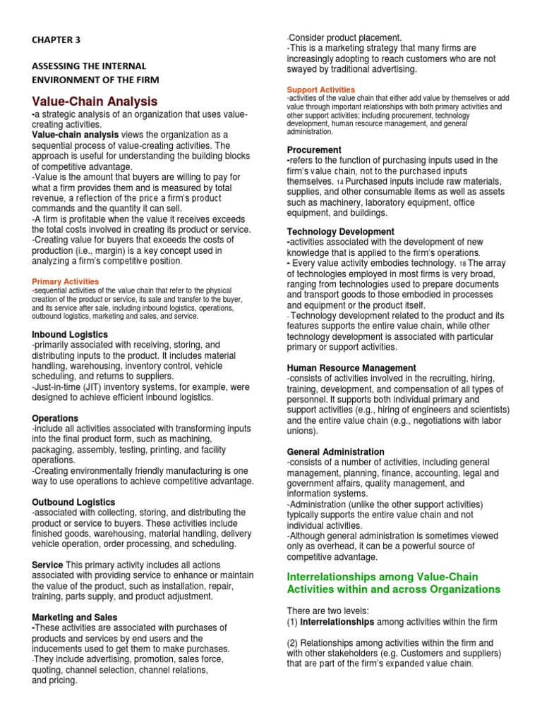 Strama CHP 3 | PDF | Swot Analysis | Value Chain