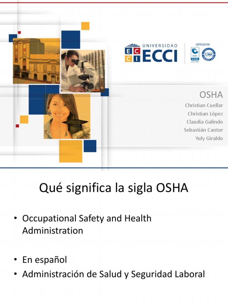 Significado y Normas de OSHA | PDF | Administración de Seguridad y ...