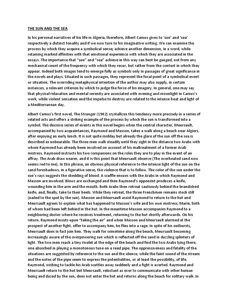 Camus The Outsider | PDF | Existentialism | Social Alienation