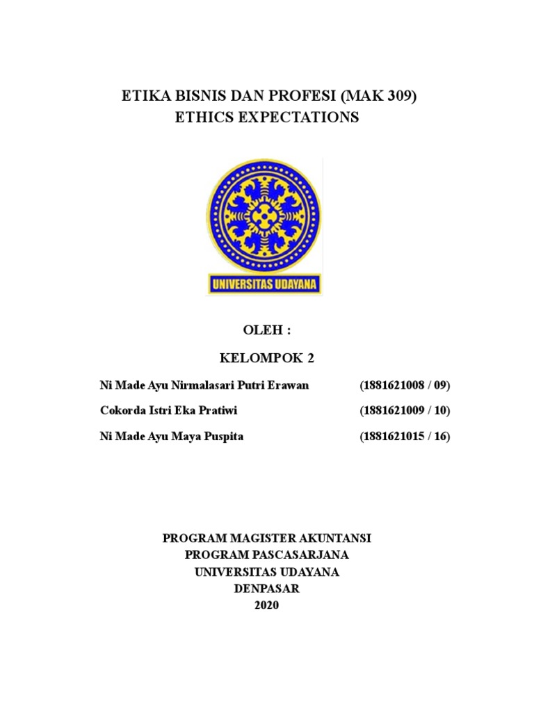 ETHICS EXPECTATIONS (Cok Nir Maya) | PDF