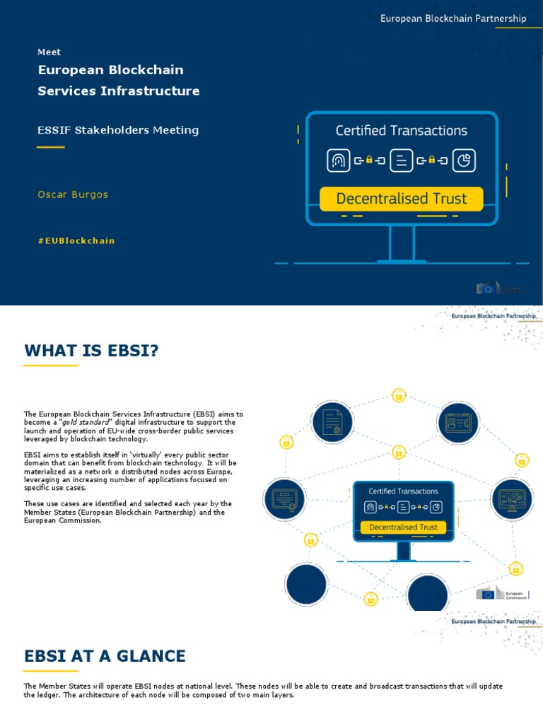 EBSI: EU Blockchain Infrastructure Overview | PDF | Node (Networking ...