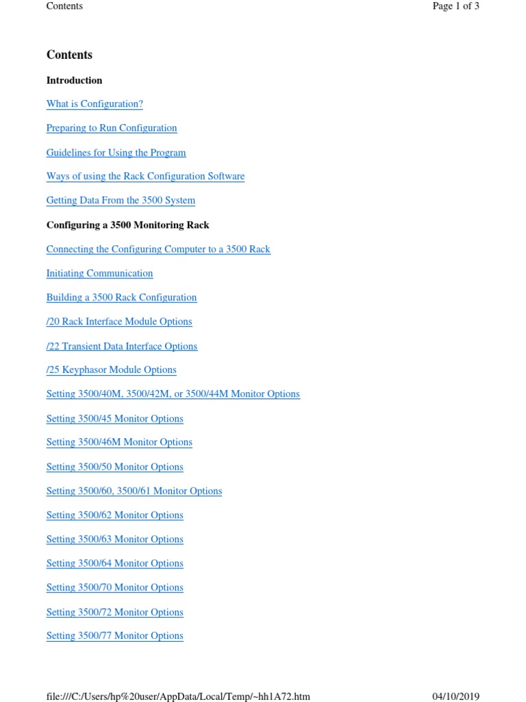 Bently Nevada 3500 Rack | PDF