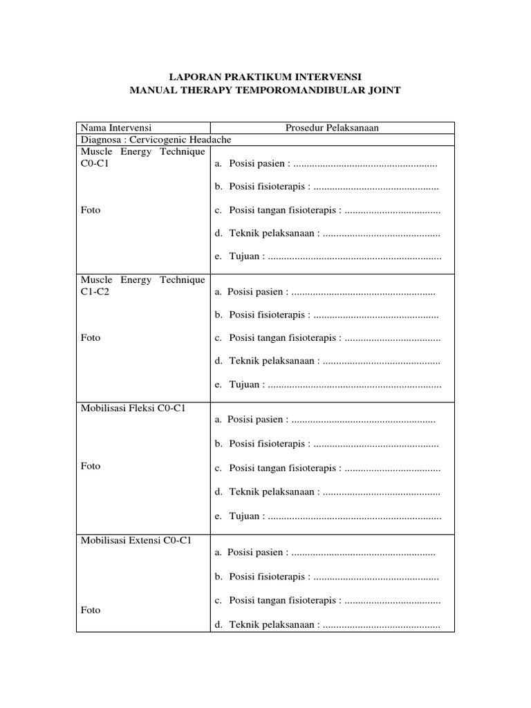 Teknik Manual Terapi TMJ dan Leher | PDF
