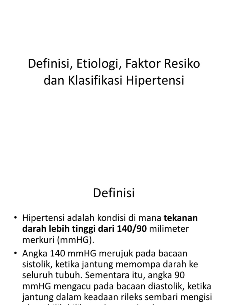 Definisi, Etiologi, Faktor Resiko Dan Klasifikasi | PDF