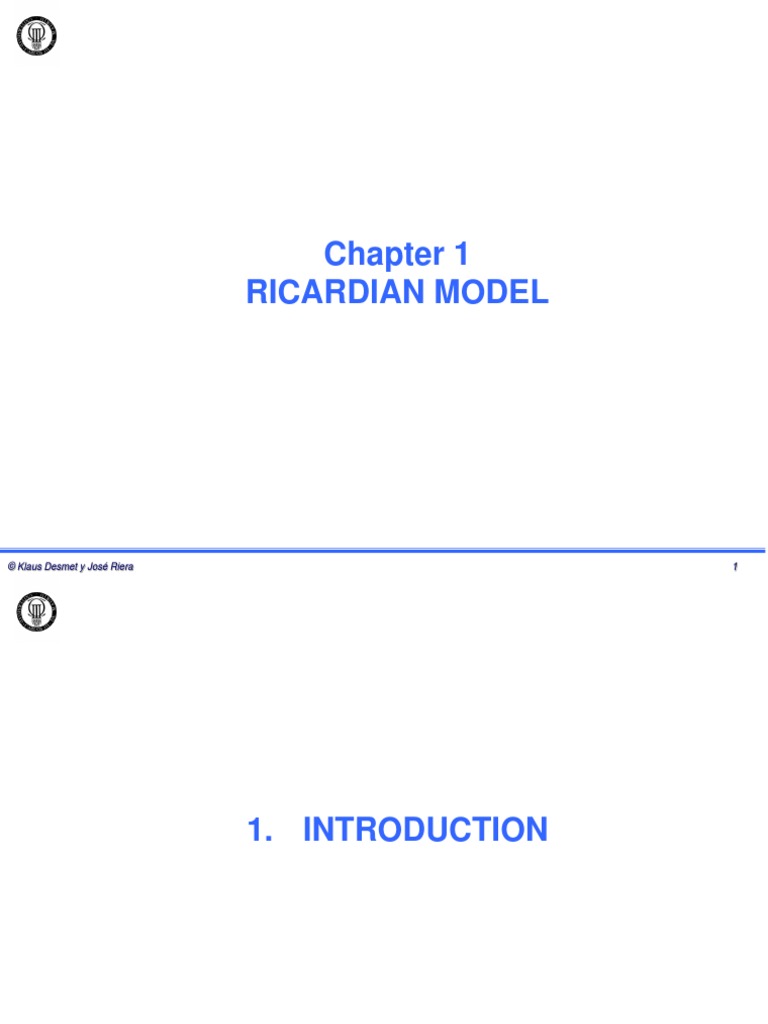 01 Ricardian Model | PDF | Comparative Advantage | Economics
