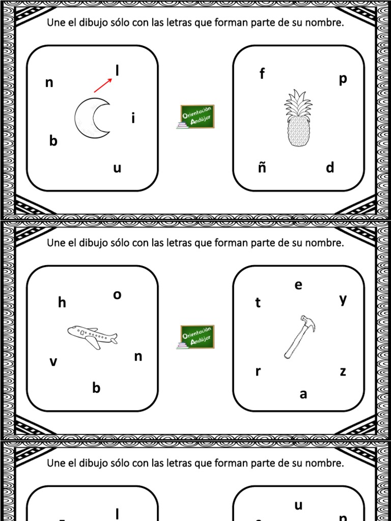 Une Letras Dibujo PDF | PDF | Ortografía | Colación