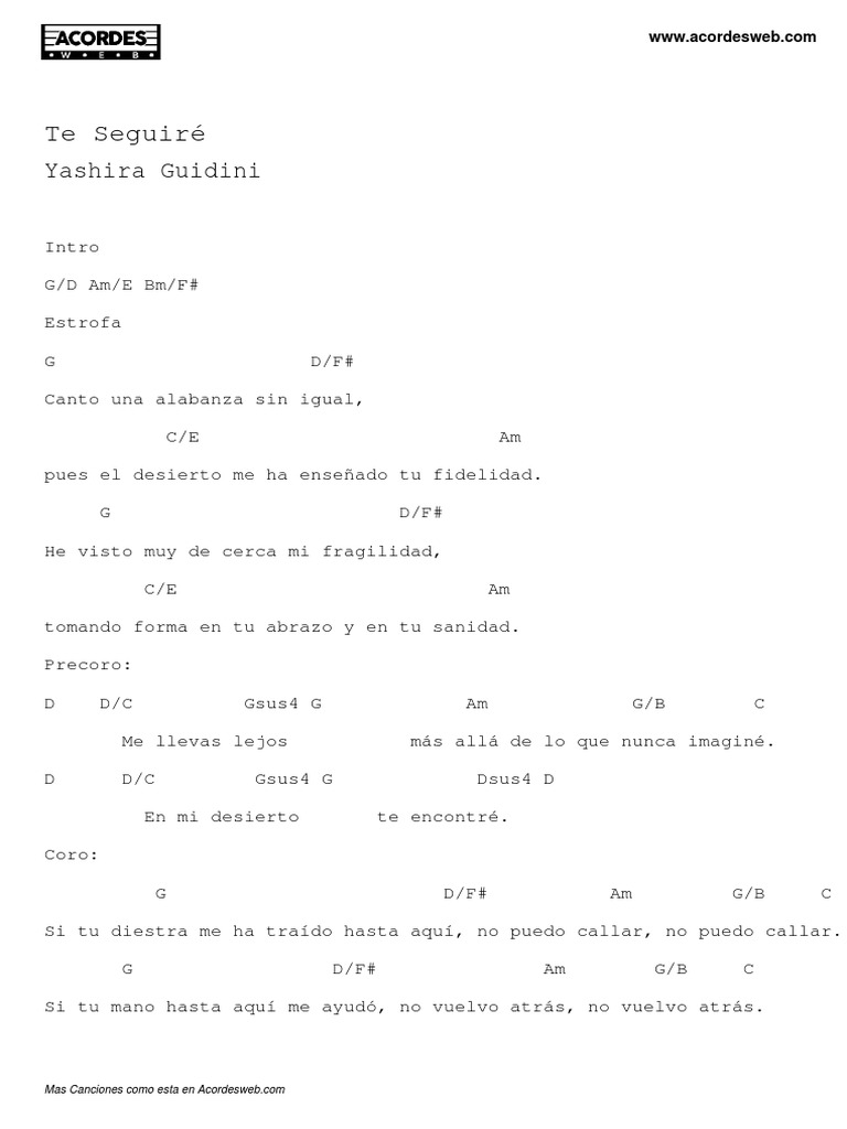 Yashira Guidini Te Seguire | PDF | Entretenimiento (general)