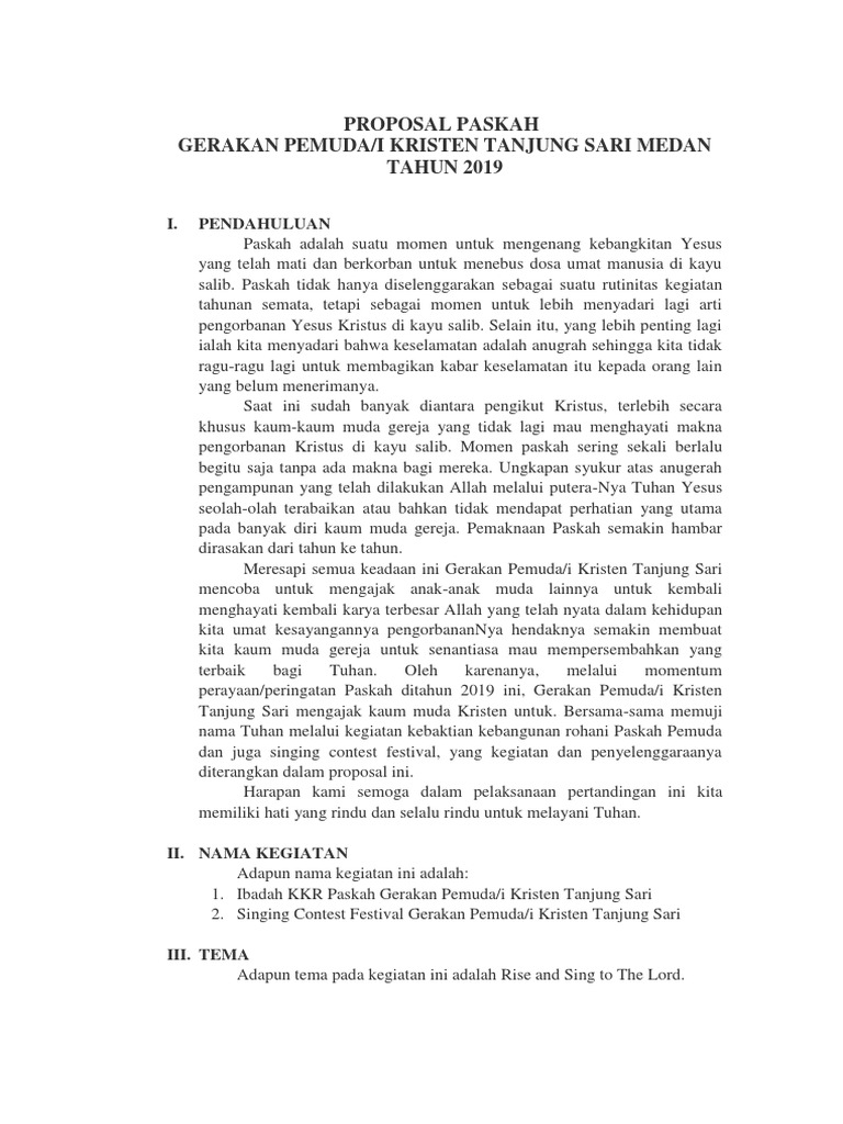 Contoh Proposal Paskah | PDF