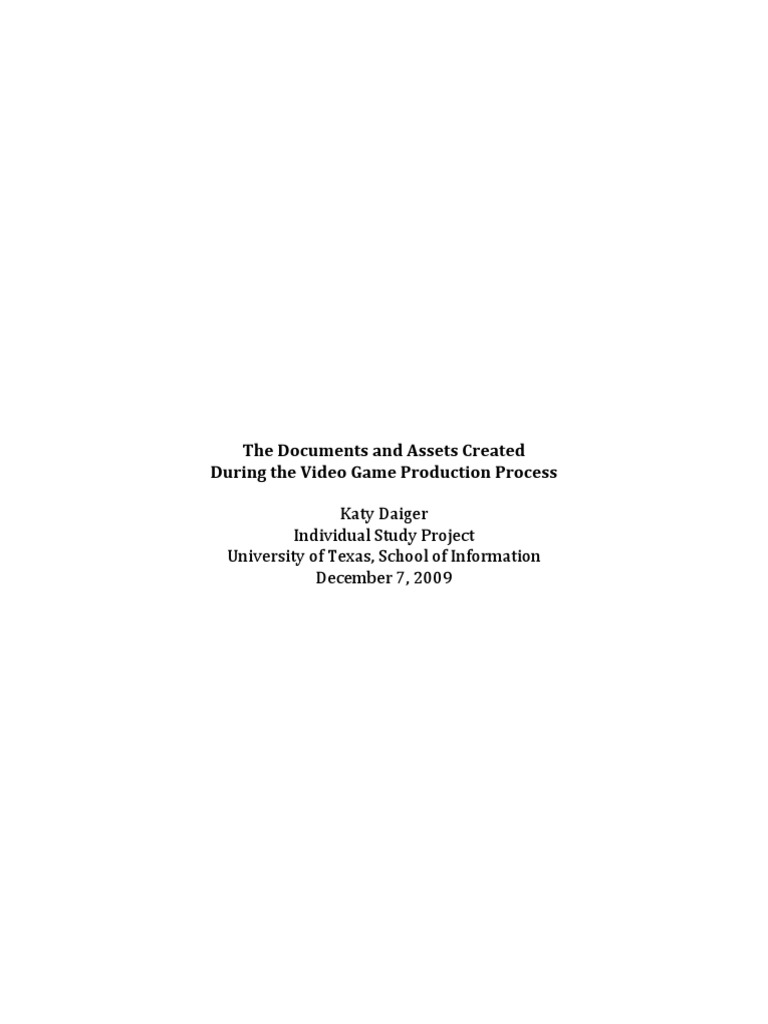 Video Game Asset Document Sample | PDF | Video Games | Wiki