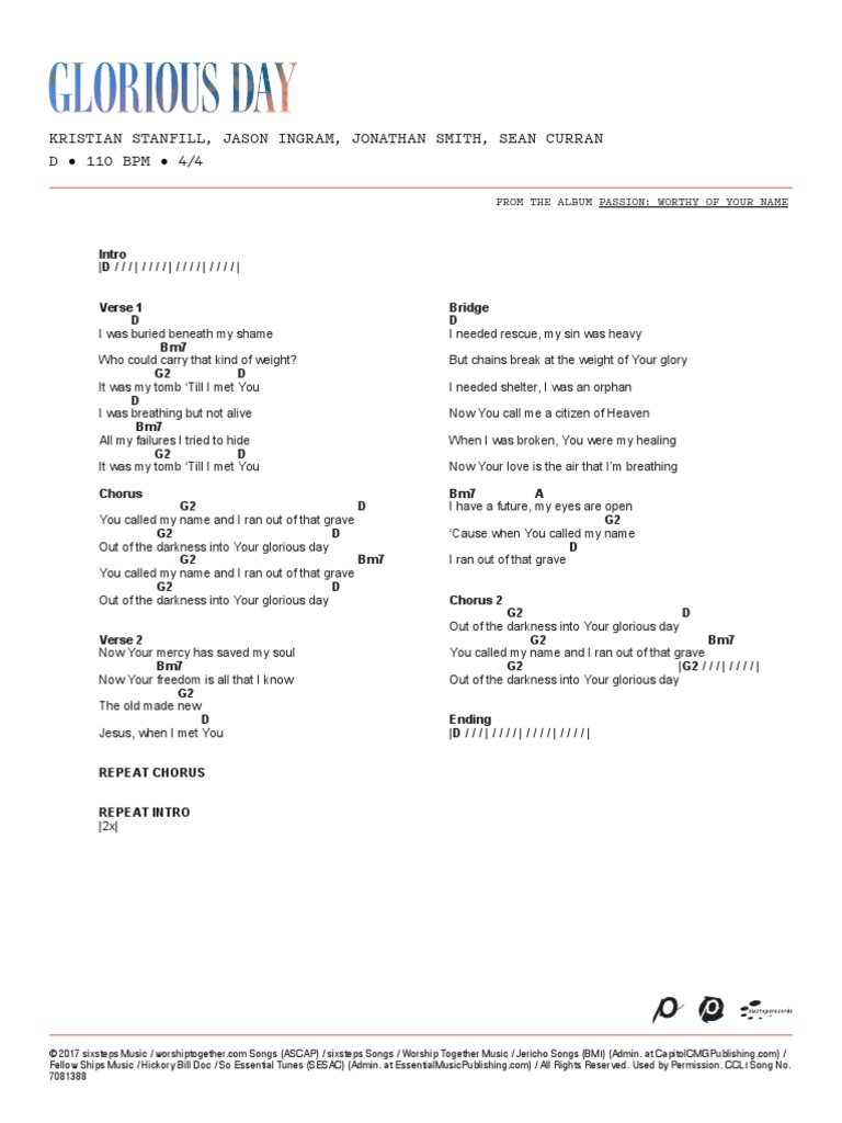 Glorious Day D Chords PDF | Download Free PDF | Musical Forms ...