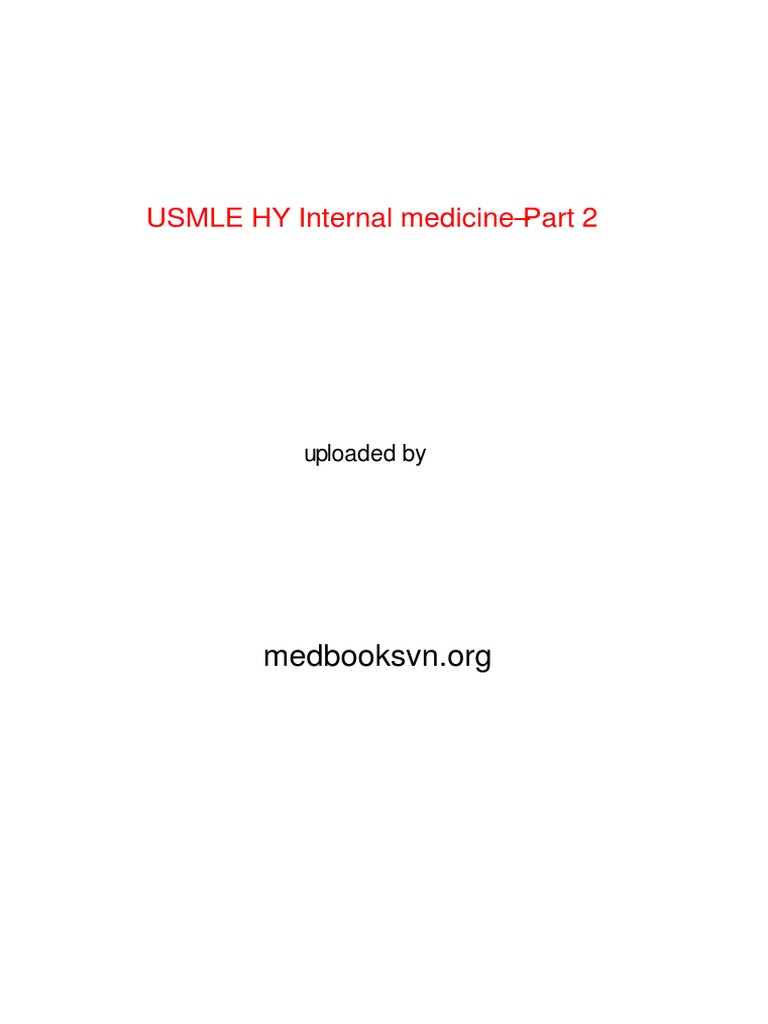 USMLE High Yield Internal Medicine Notes-Part 2 2020 | PDF | Urinary ...