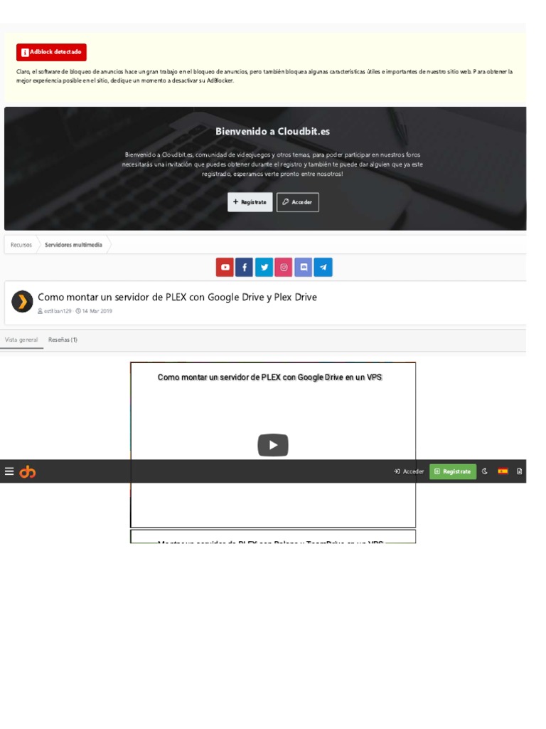 Como Montar Un Servidor de PLEX Con Google Drive y Plex Drive - Cloudbit | PDF