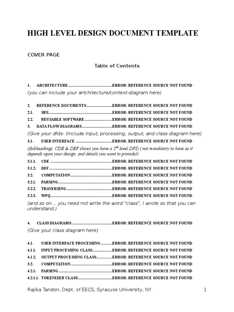 HLD General Format Example | PDF | Parsing | Input/Output