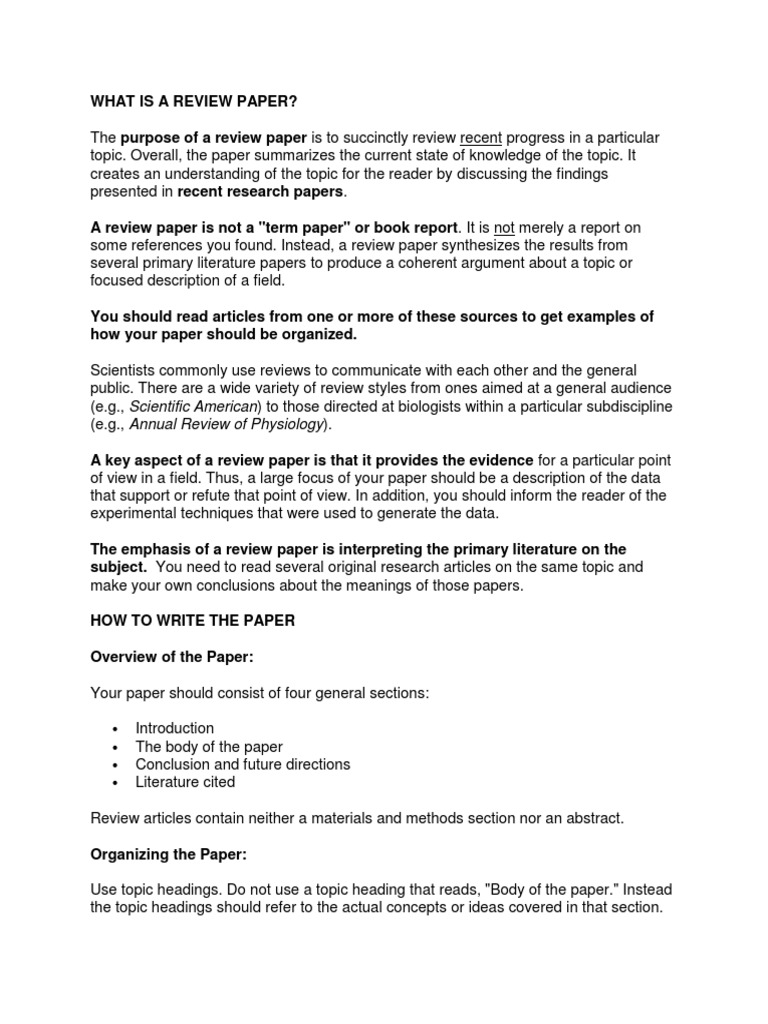 What Is A Review Paper | PDF | Data | Justification