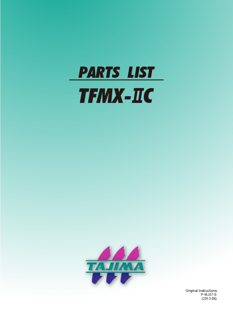 Catálogo de Partes Bordadora Tajima TFMX II | PDF | Screw | Tools