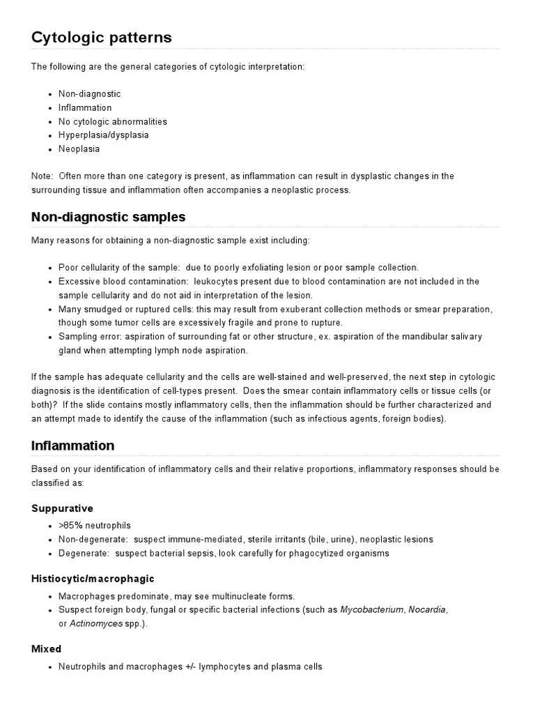 Cytologic Patterns - Eclinpath PDF | PDF | Neoplasms | White Blood Cell