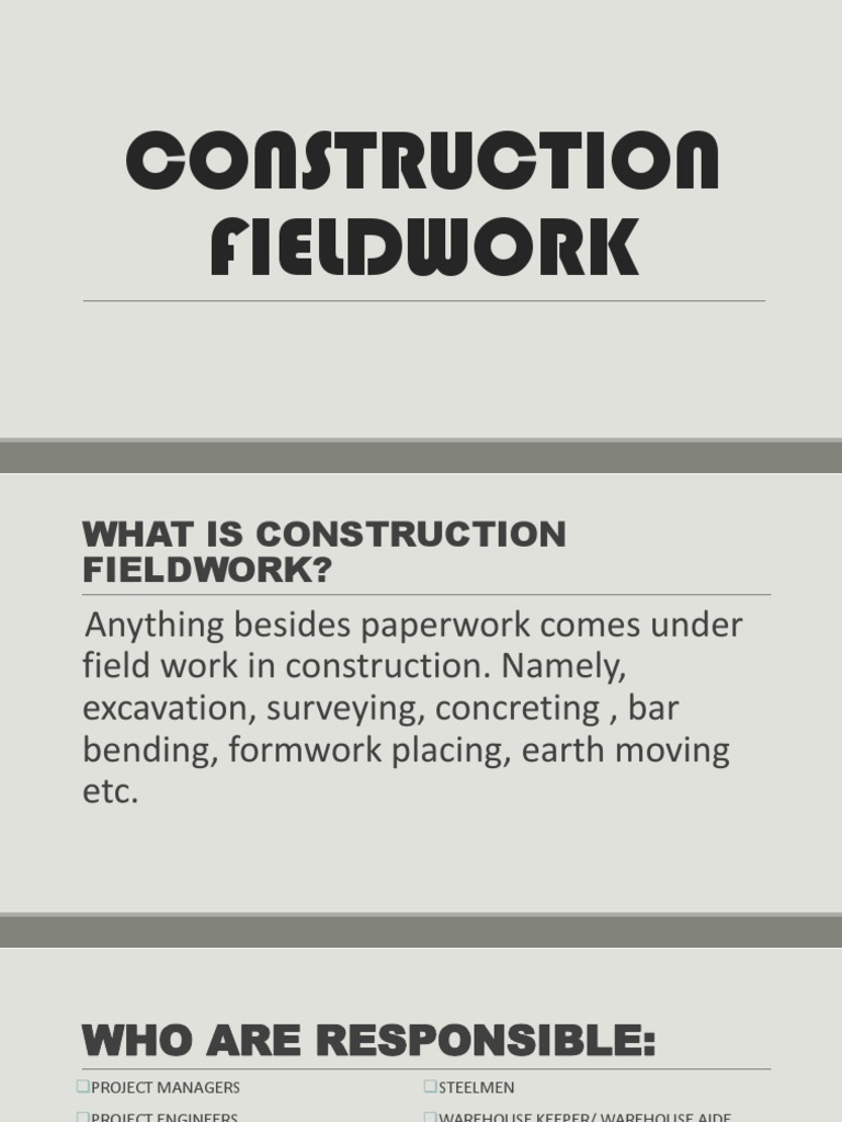 Construction Fieldwork | PDF | Surveying | Masonry