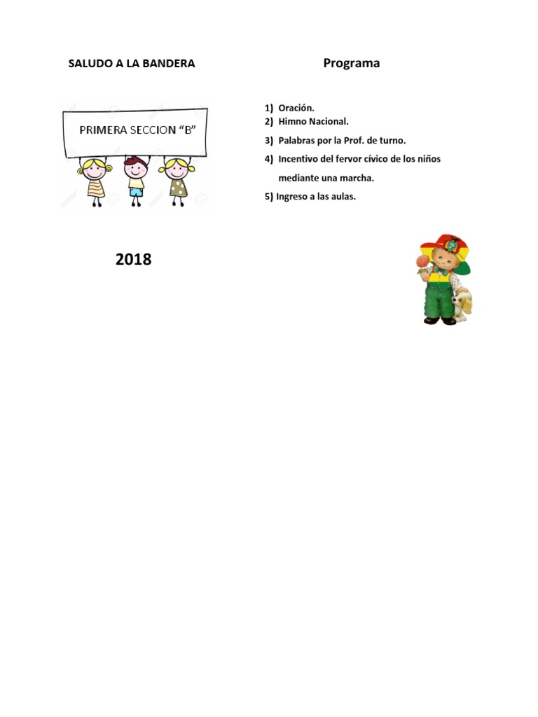 Programa de Saludo a la Bandera 2018 | PDF