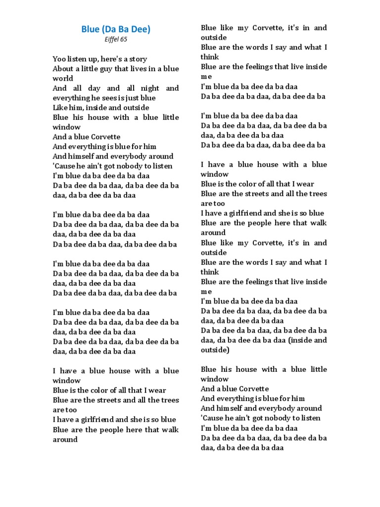 Blue Canción | PDF | Songs Written