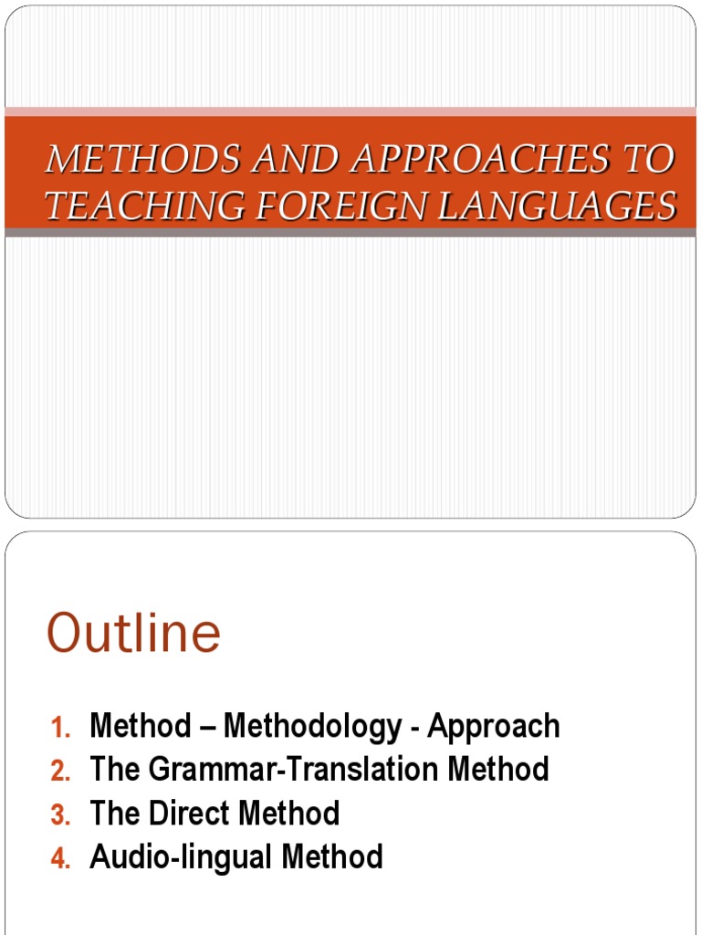 Teaching Methods for Foreign Languages | PDF | Second Language ...