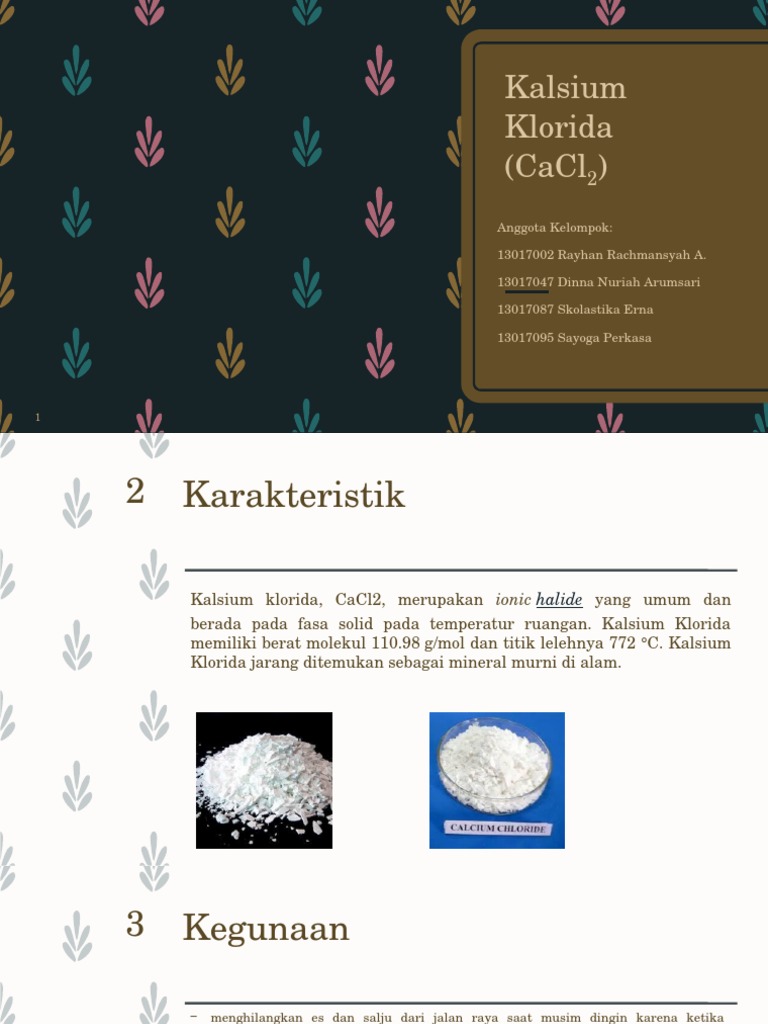 Kalsium Klorida (CaCl2) | PDF