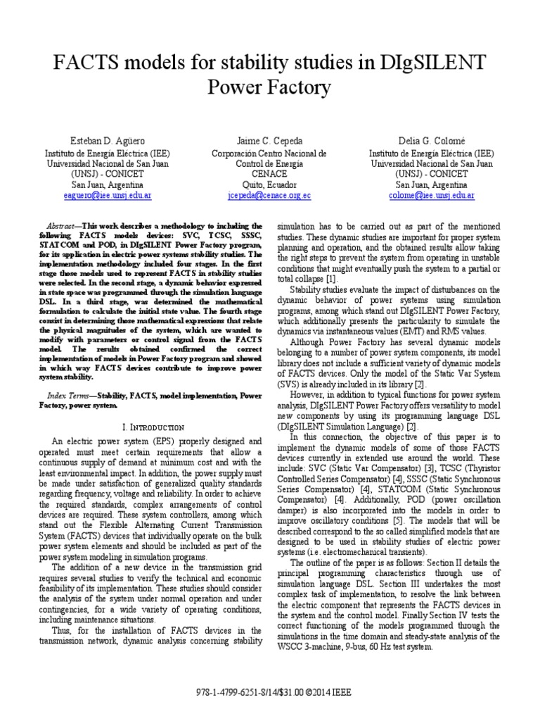 FACTS Stability DIgSILENT | PDF | Control Theory | Electric Power System