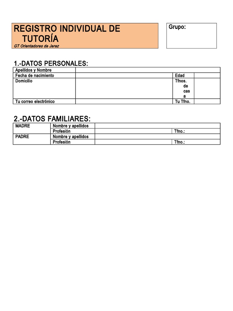 Registro Individual de Tutoría | PDF | Internet | Salud y bienestar