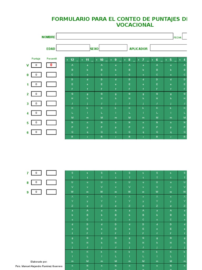Kuder Aplicacion en Excel | PDF