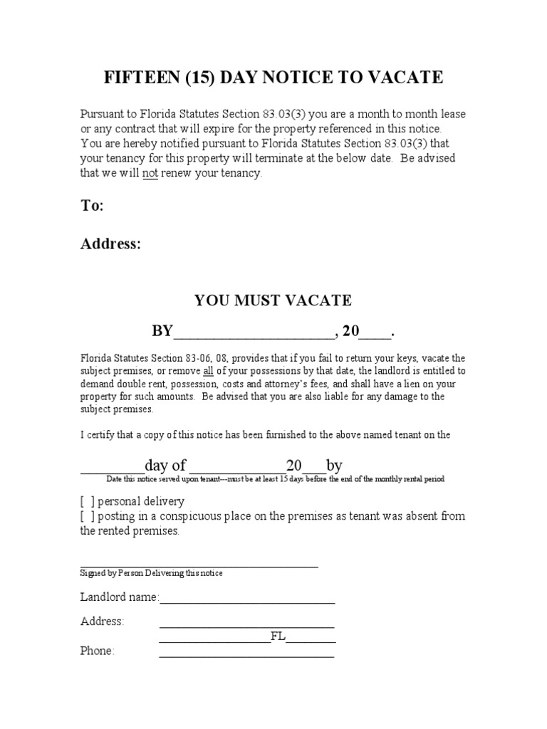 15 Day Notice | PDF